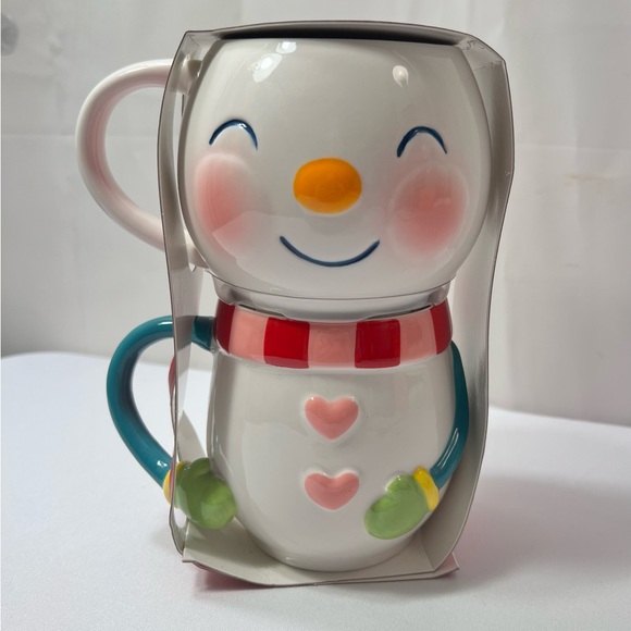 Hallmark | Dining | Nwthallmark Winter Snowman Set Of 2 Stackable ...